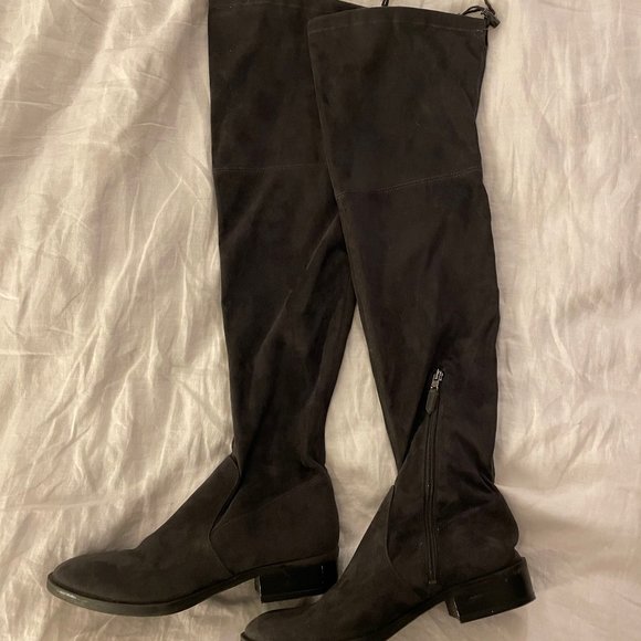 Sam Edelman | Shoes | Sam Edelman Dark Grey Over The Knee Boots | Poshmark